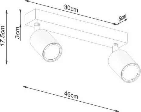 Stropní svítidlo SOLLUX VERDO 2 černé GU10 2x10W bez žárovky SL.1291
