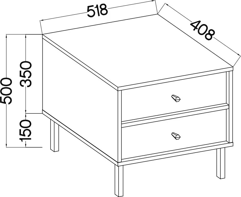 FALCO Noční stolek Tomila 801/2 Odstín: Béžová
