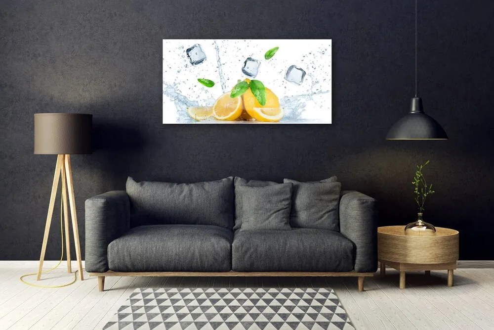Obraz na skle Citron Kostka Ledu Kuchyně 120x60 cm