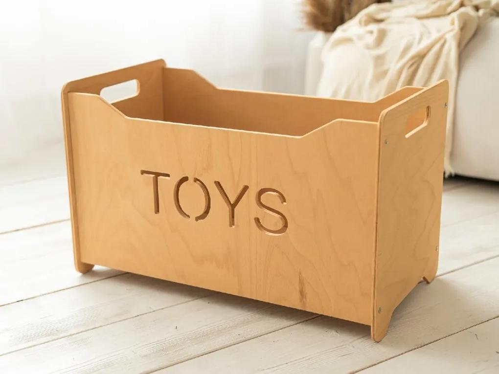 Woodisio Box na hračky TONI Barva: Transparentní matný lak, Variant: Maxi