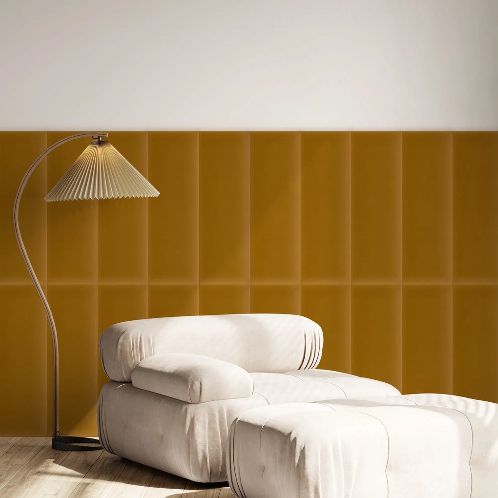 Sametový čalouněný panel - Obdélník - 60x30cm Farba: Medově žlutá
