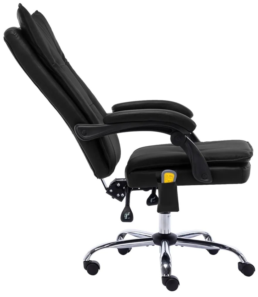 Masážní kancelářská židle černá umělá kůže,  20356