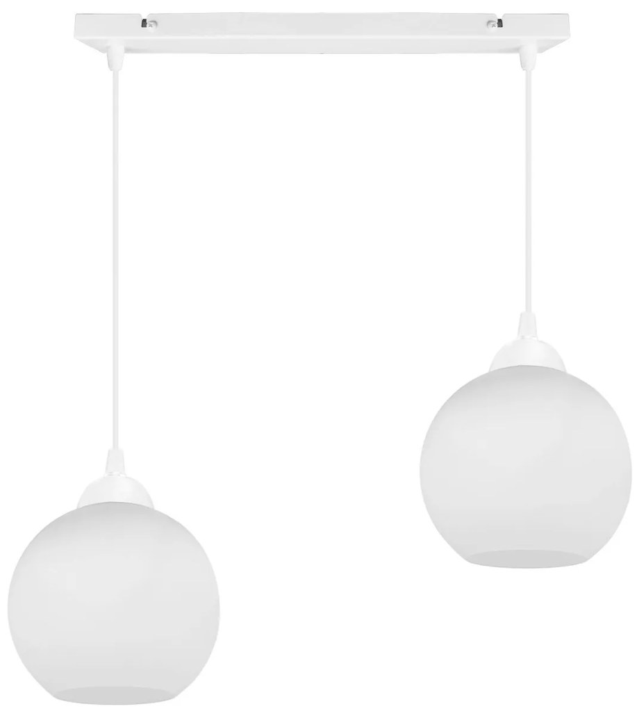 Závěsné svítidlo Eliza, 2x bílé skleněné stínítko (výběr ze 2 barev konstrukce)