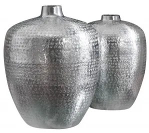 2 dílný set stříbrných váz Oriental