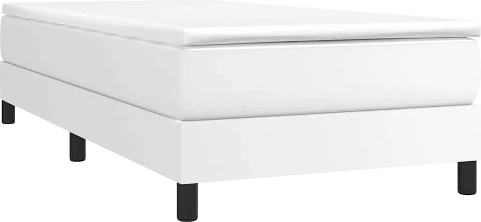 Rám postele s boxspringem bílý 90 x 190 cm umělá kůže 3120671