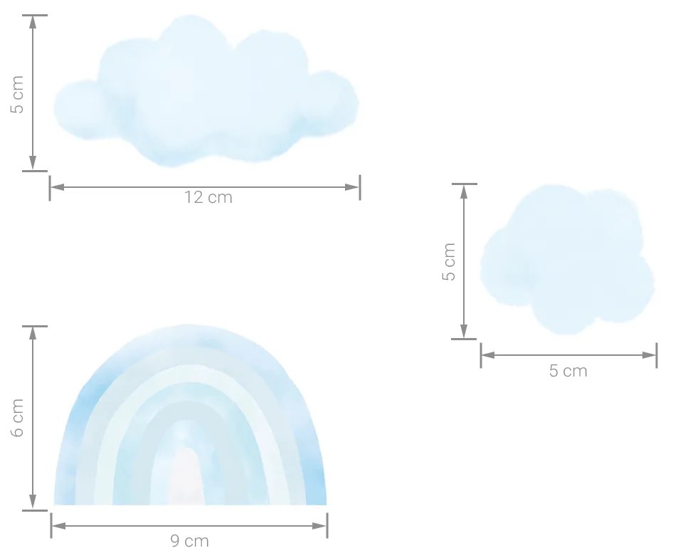 Nálepky na stěnu DUHY modré
