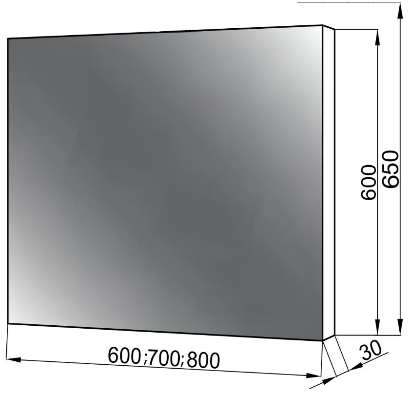 Kingsbath Lite 70x60 koupelnové zrcadlo