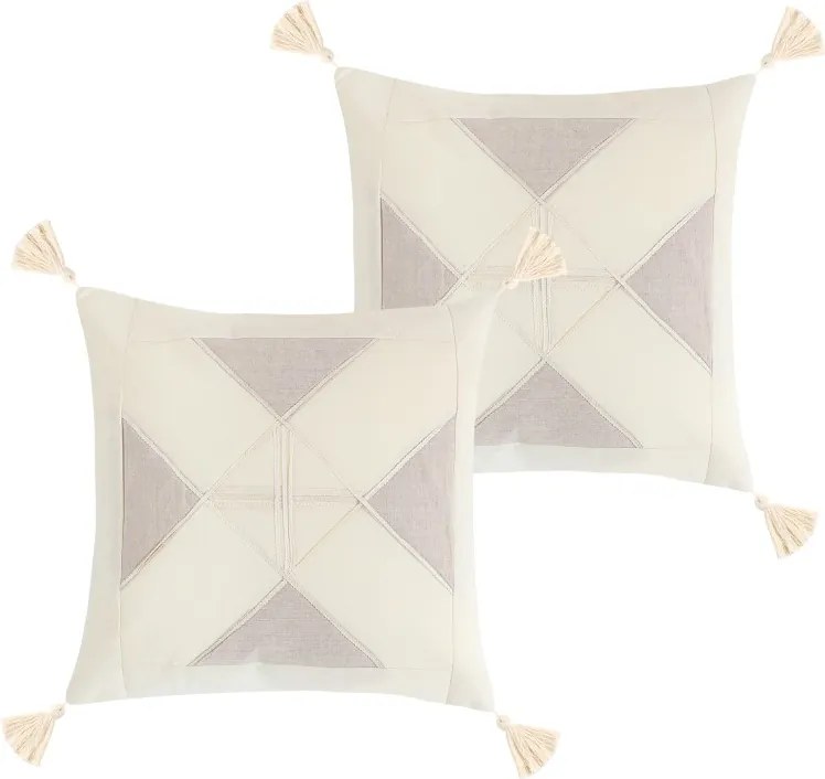 Bellatex Povláček PERU SET 2ks Béžová 40x40 cm