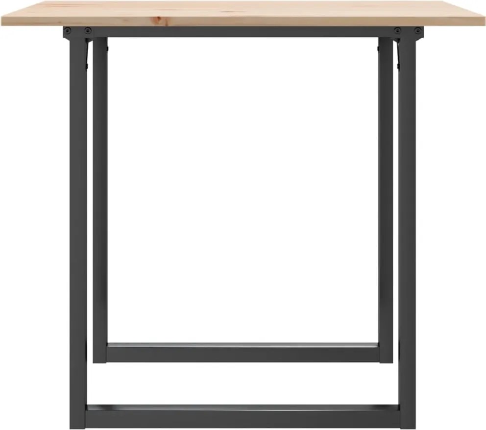 Jídelní stůl s O rámem 80 x 80 x 75 cm borové dřevo a ocel 3282673