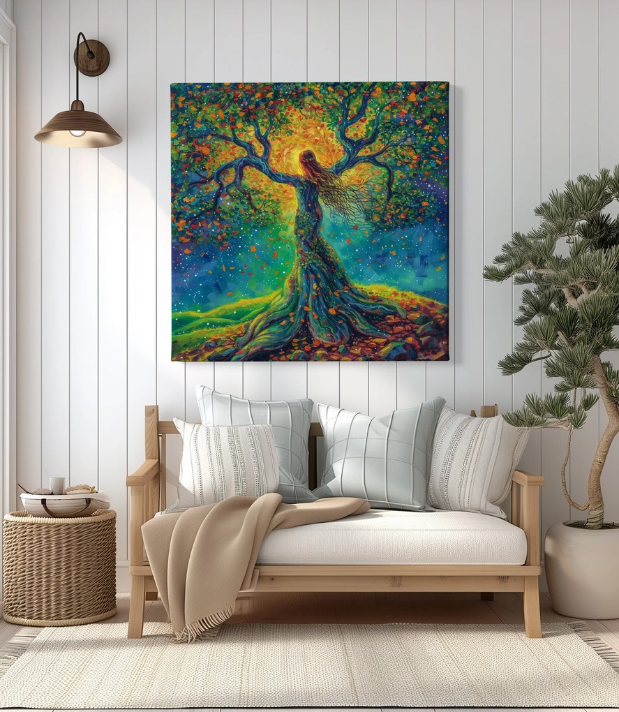 Obraz na plátně - Strom života Sola plně ve spojení FeelHappy.cz Velikost obrazu: 100 x 100 cm