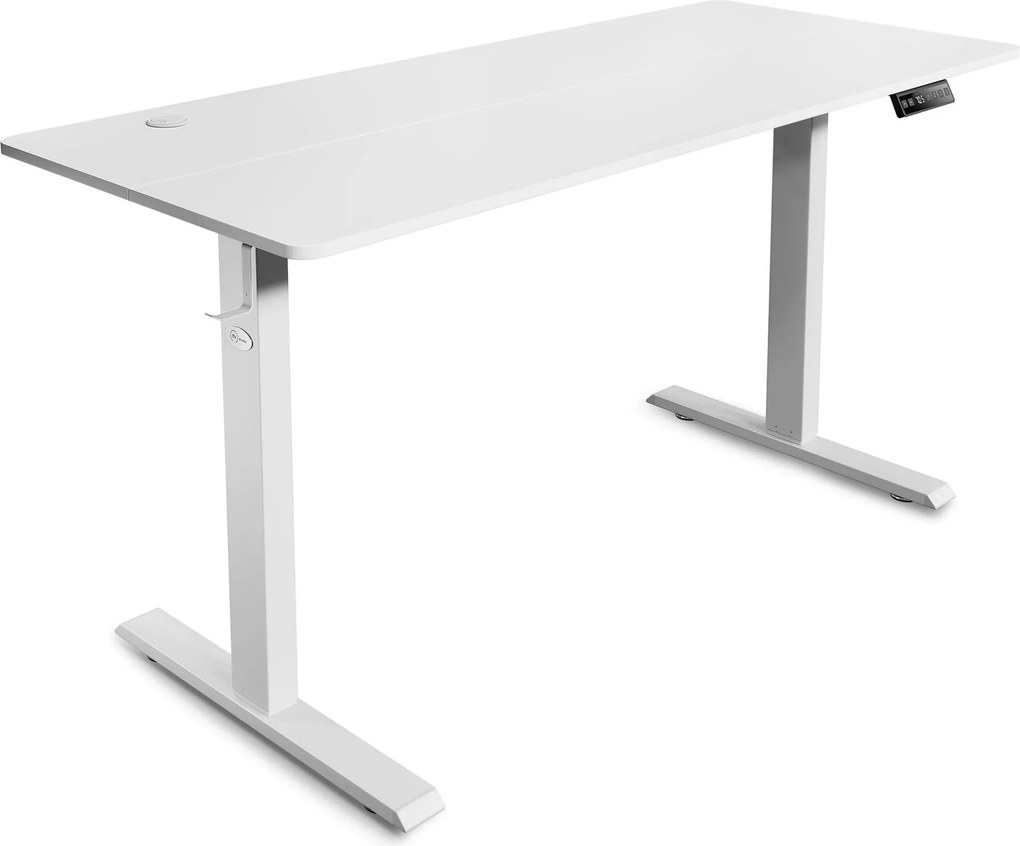 Elektrický psací stůl 140 x 60 cm Biago - bílý
