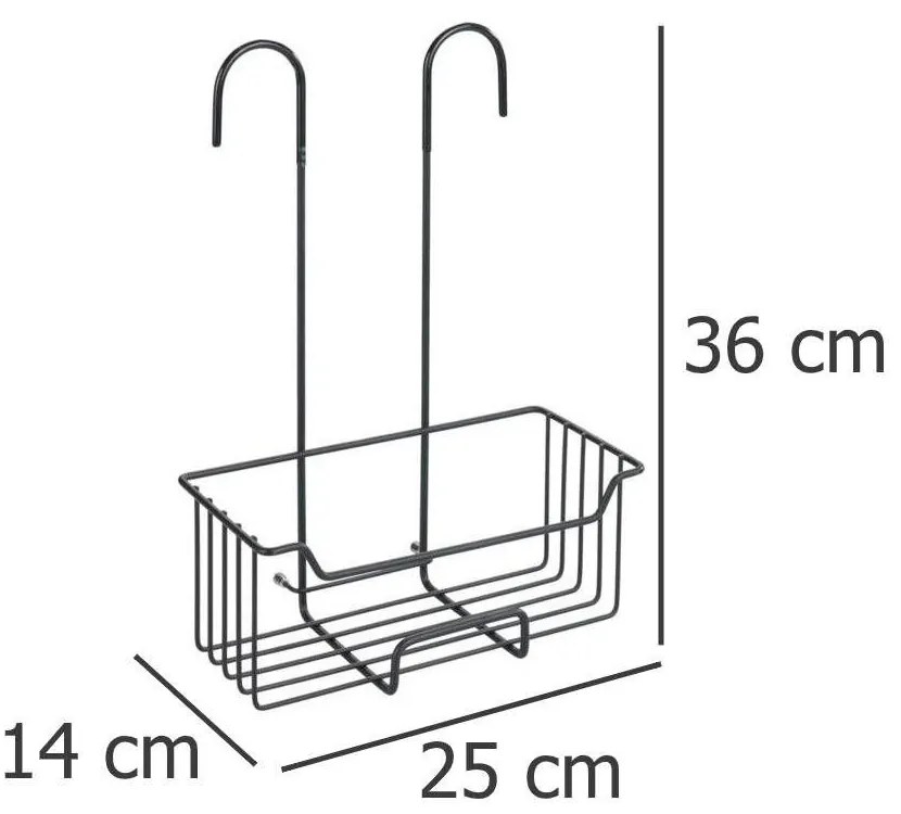 Polička do koupelny Milo Caddy, černá