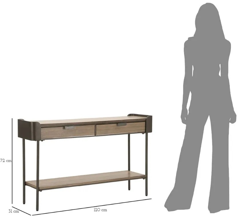 Designová konzole Ekewaka 120 cm hnědá