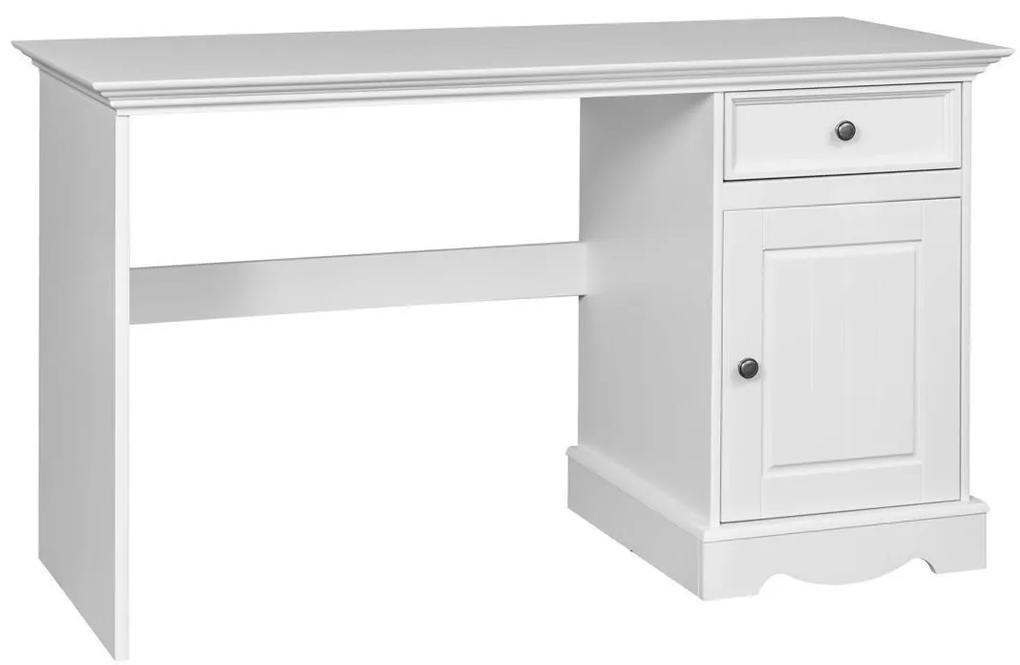 Bílý Nábytek Psací stůl Belluno Elegante - malý, bílý, masiv, borovice Montáž: S montáží