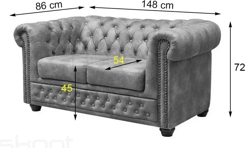 Askont Chesterfield Oxford: Pohovka 2M dark green forest