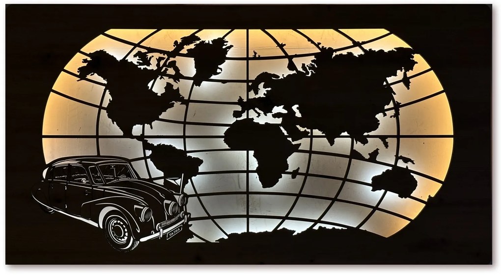 Li-Go "Tatra 87" světelný obraz 230V 110x60cm provedení povrchu: dub světlý