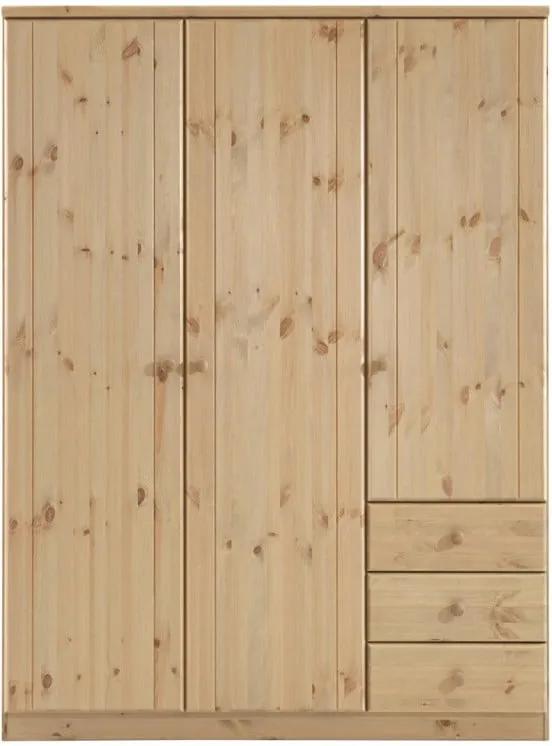 Světle hnědá šatní skříň z borovicového dřeva Steens Ribe, 202 x 150,5 cm