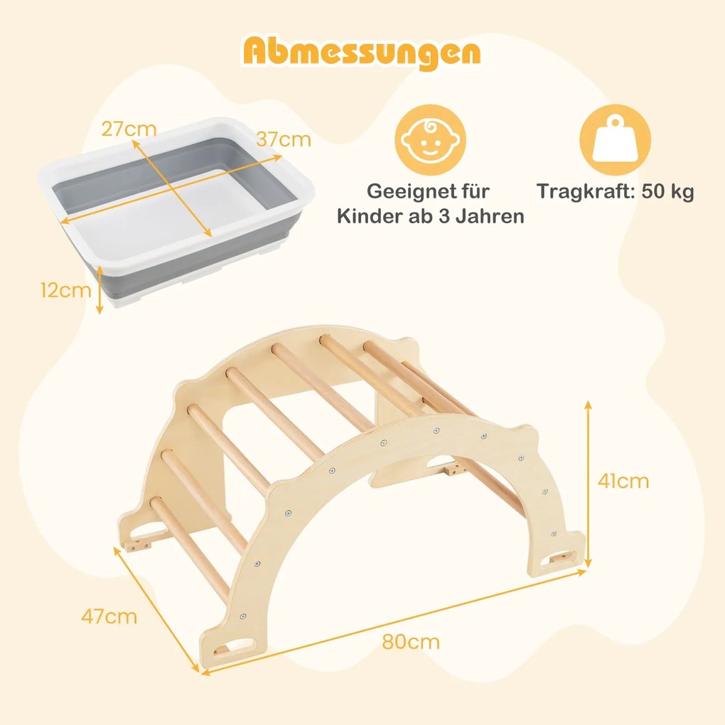 Costway 8 v 1 Lezecký oblouk s úložným boxem Lezecký rám pro – 80 × 47 × 41 cm