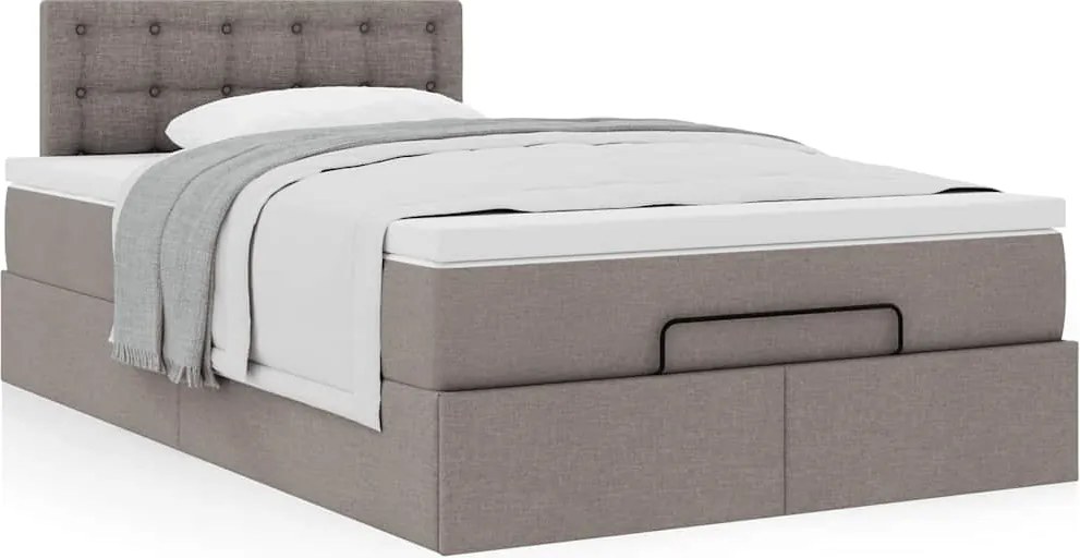 Osmanský rám postele s matrací taupe 120x190cm textil 3311612