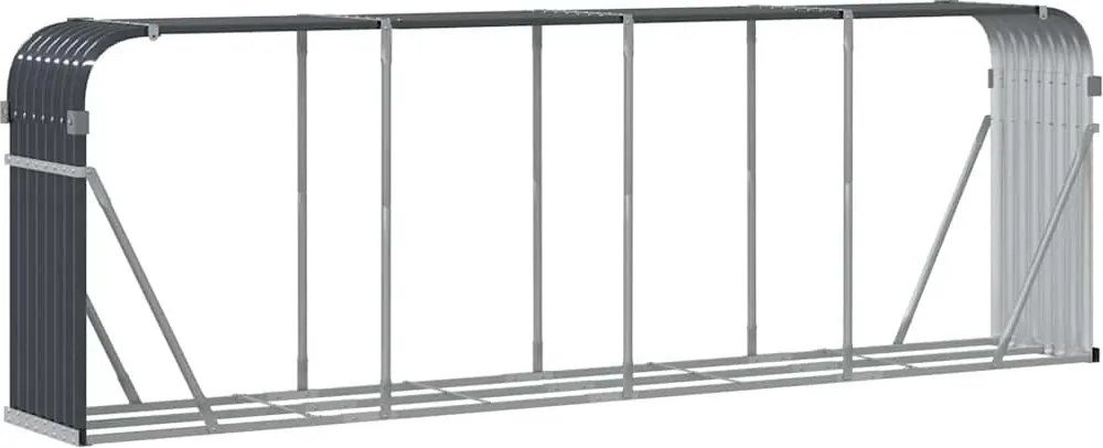vidaXL Držák na polena 300 x 45 x 100 cm pozinkovaná ocel [364566] Barva: Stříbrná