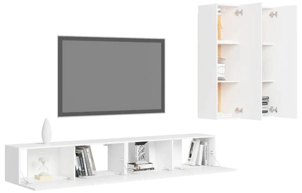 vidaXL 4dílný set TV skříněk bílý dřevotříska