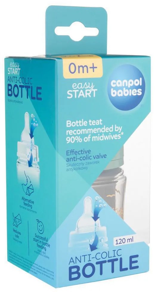 Canpol babies Antikoliková lahev EasyStart Mountains 120 ml Béžová