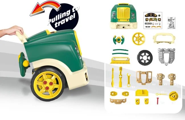 Auto s motorem N-GINE zelené