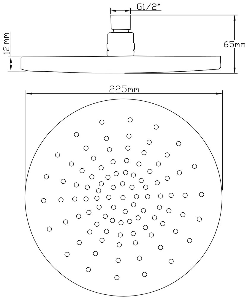 Sapho, Hlavová sprcha, průměr 230mm, chrom, 1203-02