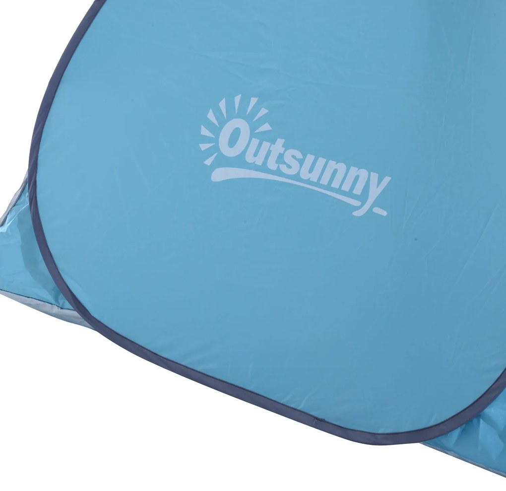 Outsunny beach shell pop up stan 200x150x119cm rychlé automatické stavění z polyesteru v modré barvě pro perfektní dovolenou na pláži | Aosom.de