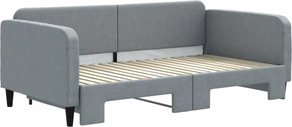 Válenda s přistýlkou a světle šedá 100 x 190 cm textil 3196893