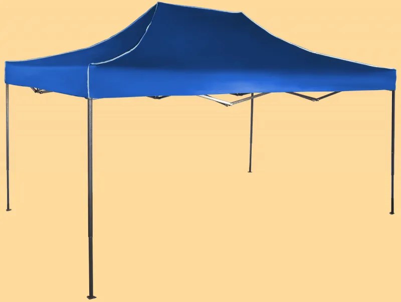 Nůžkový stan 3x4,5m ocelový, Modrá, Bez bočních plachet