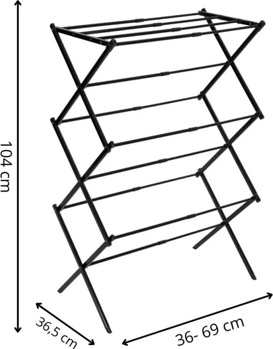 Vertikální teleskopický sušák na prádlo SPRINGOS HA0210 černý