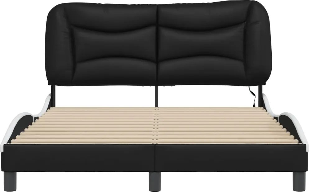 Rám postele s LED bez matrace Hvar černý a bílý 140x200 cm 3213939