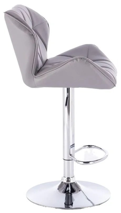 LuxuryForm DESIGN Barová židle MILANO na stříbrné kulaté podstavě - šedá