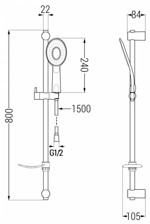 Posuvný sprchový set MEXEN DF73 chrom