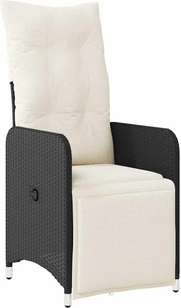 9dílný zahradní bistro set s poduškami černý polyratan 3277134