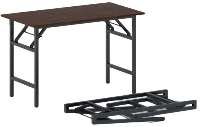 Konferenční stůl FAST READY, 120x60 cm, černá podnož, ořech