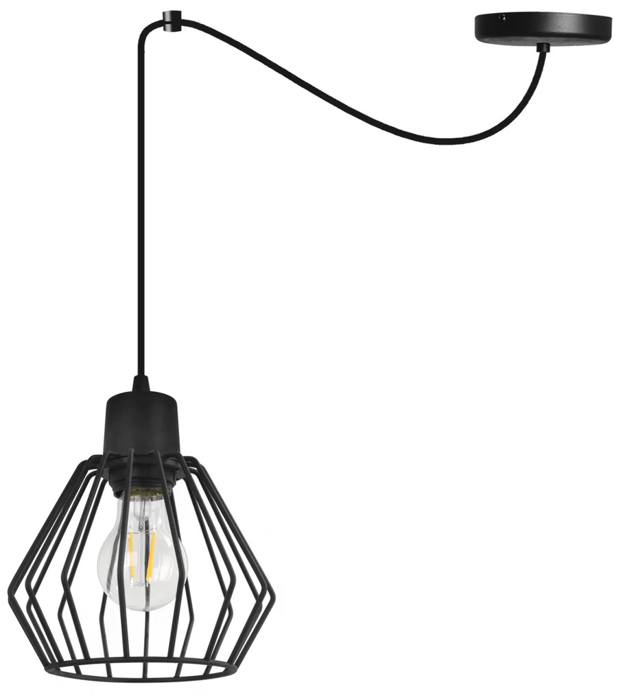 Light for home - Závěsné svítidlo na nastavitelných kabelech SPIDER NUVOLA 2502-1, 1x60W, E27, Černá