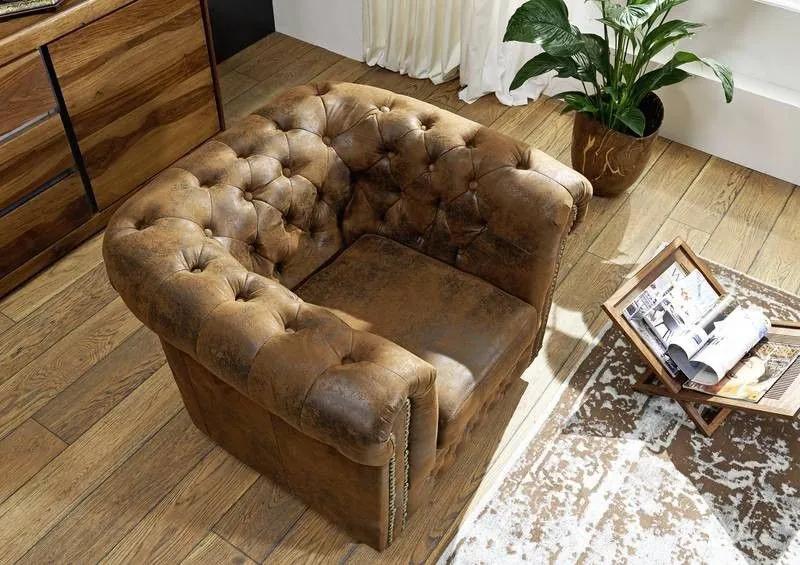 Askont Chesterfield Oxford: Křeslo 1M Brown