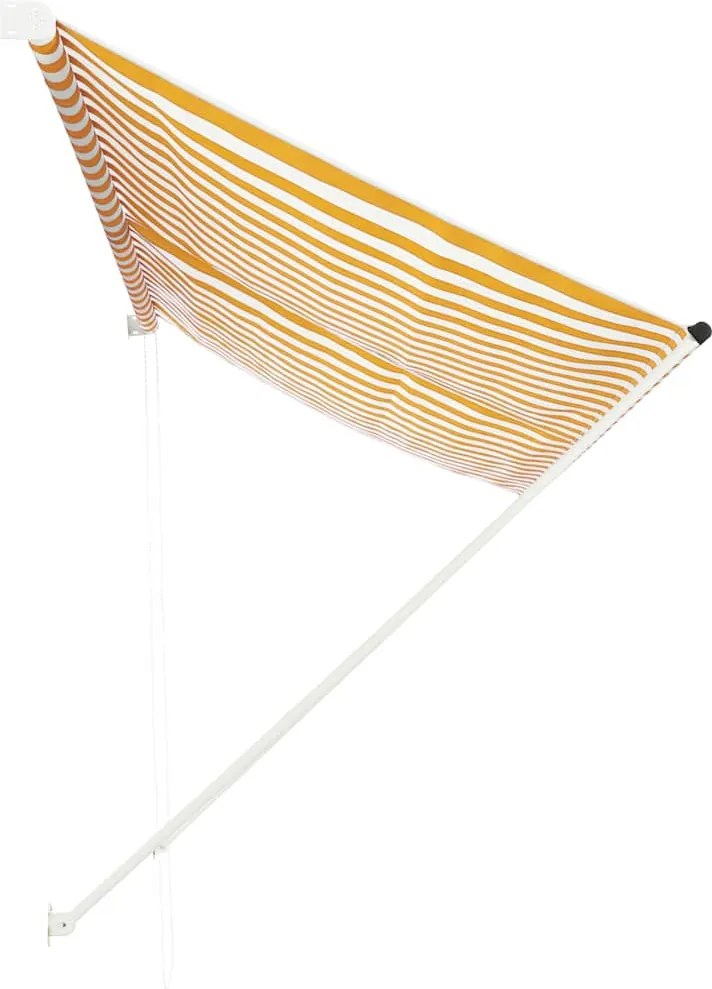 Zatahovací markýza žluto-bílá 300 x 150 cm 143755