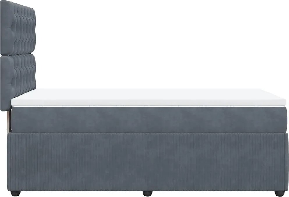 Box spring postel s matrací tmavě šedá 90x200 cm samet 3294545