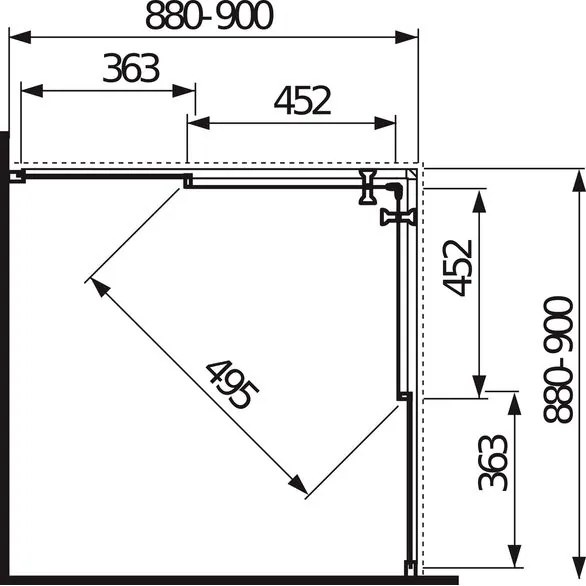 Jika Lyra Plus Sprchový kout čtverec 90 x 90 cm H2513820006681