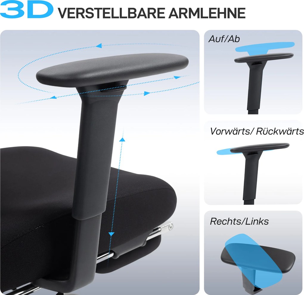HOMCOM Ergonomická kancelářská židle s kolečky, síťovinou, bederní opěrkou, počítačová židle s područími, nastavitelnou opěrkou hlavy