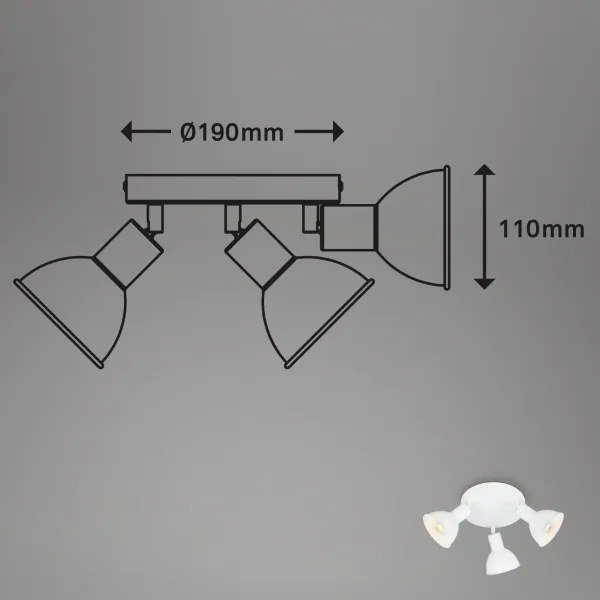 Briloner 2674-036 - Bodové svítidlo RETRO 3xE14/25W/230V bílá