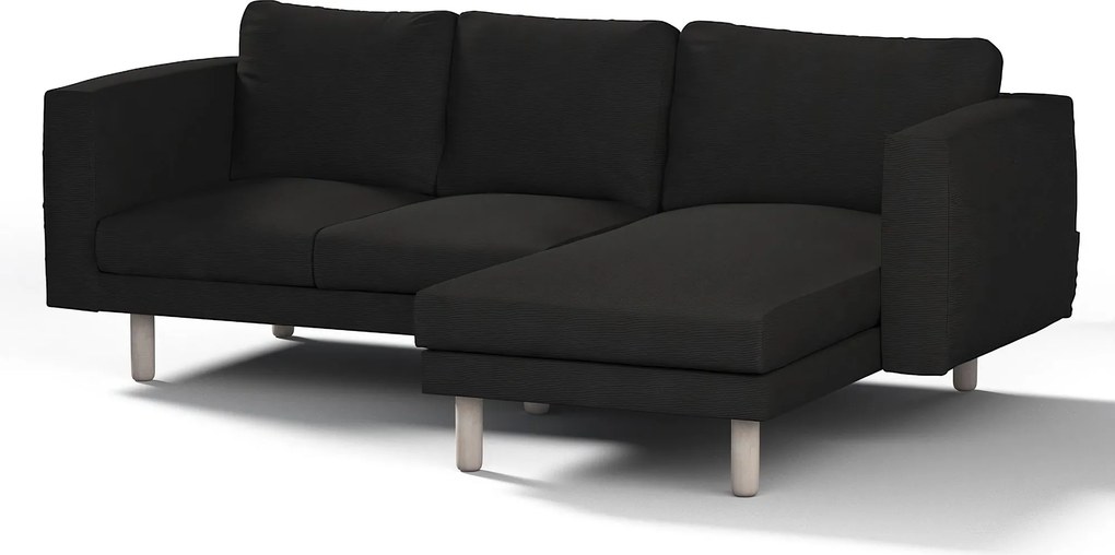 Potah na pohovku IKEA Norsborg 3-místná se šezlongem barva černá látka pletený vzor