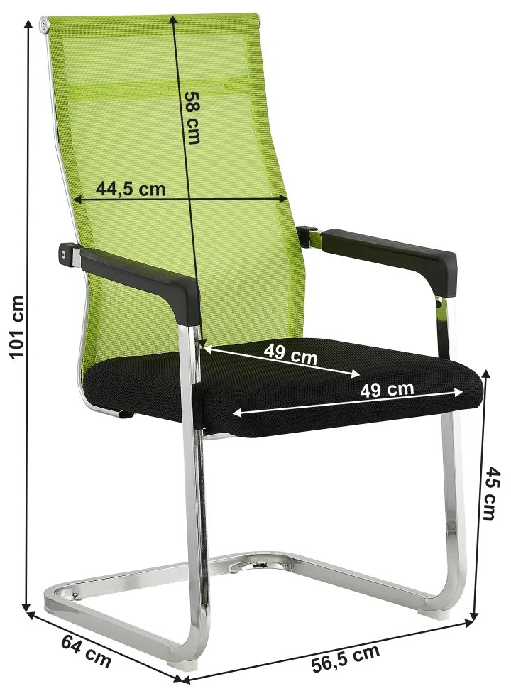 Konferenční židle RIMALA — síť, látka, zelená / černá Kondela