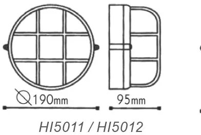 ACA Lighting Venkovní přisazené svítidlo HI5012G max. 40W/E27/IP45, šedé