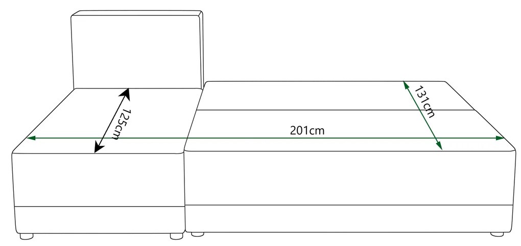 Rohová sedací souprava SANVI - hnědá / tmavě hnědá