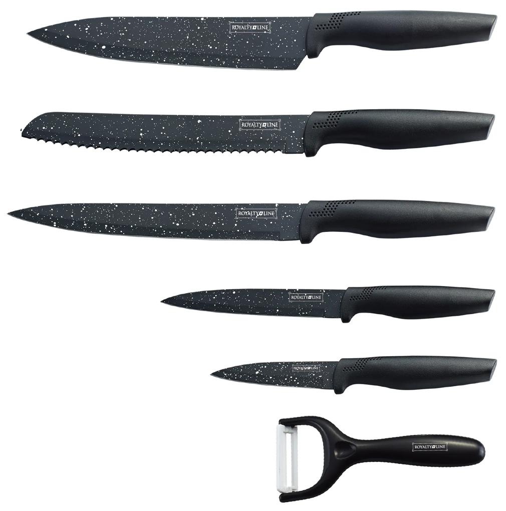 5dílná sada nožů s antiadhezní vrstvou Royalty Line RL-MB5-N + škrabka