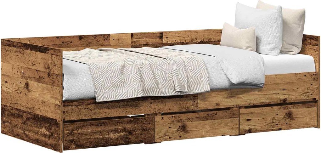 Daybed se zásuvkou Staré dřevo 90 x 190 cm Kompozitní dřevo 3333996